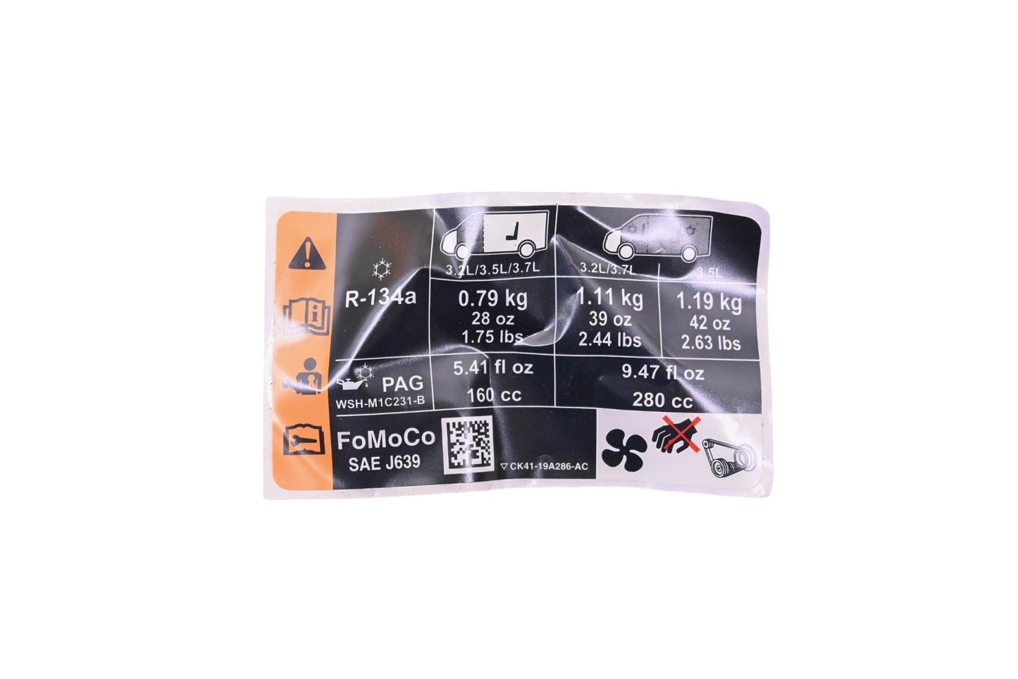 New OEM Ford CK4Z-1503050-B AC Label Decal NOS – In Stock Motorsports, Inc